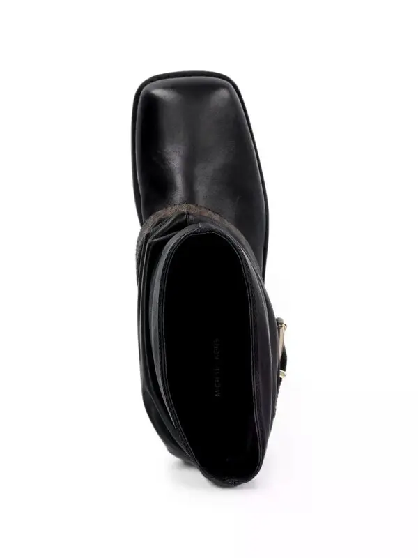 Michael Kors Colby Leather And Signature Logo Ankle Boots