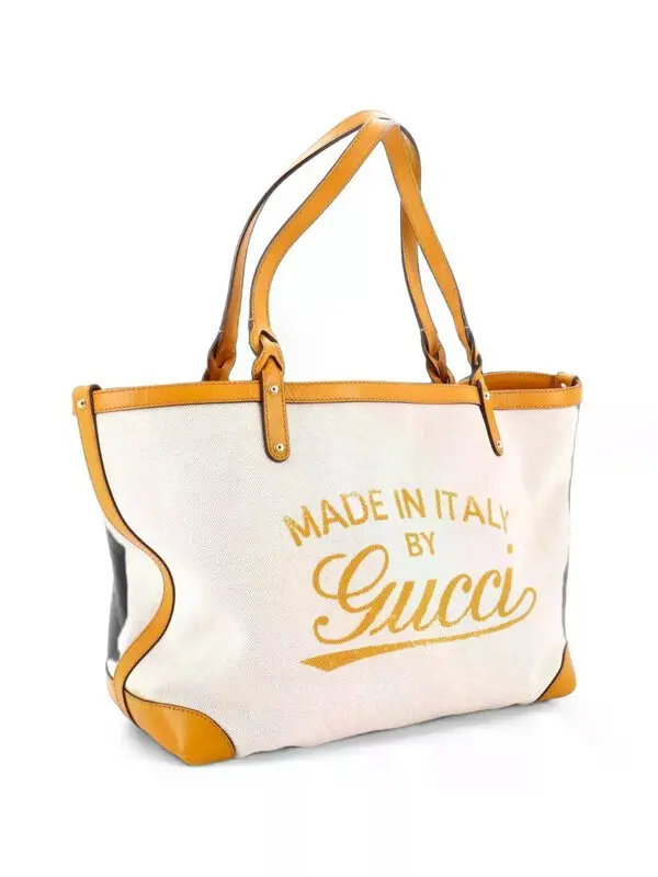 Gucci Craft Canvas With Leather Medium Tote Bag