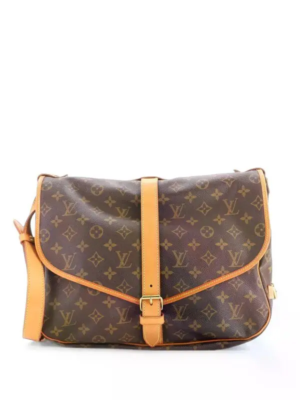 LOUIS VUITTON Saumur Handbag Monogram Canvas 35 Crossbody Bag - Brown