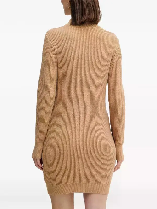 MORGAN Rmcool Ribbed Button Mini Dress