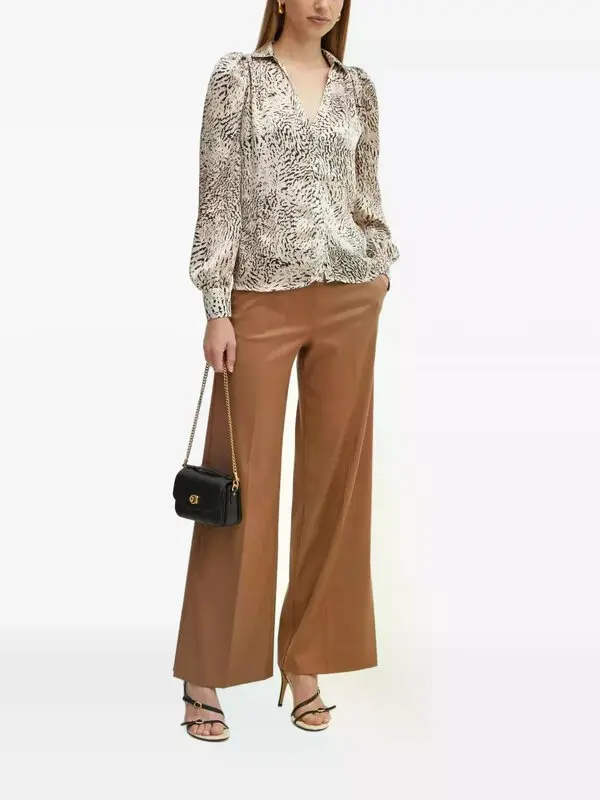 MORGAN Animal-print V-neck Blouse