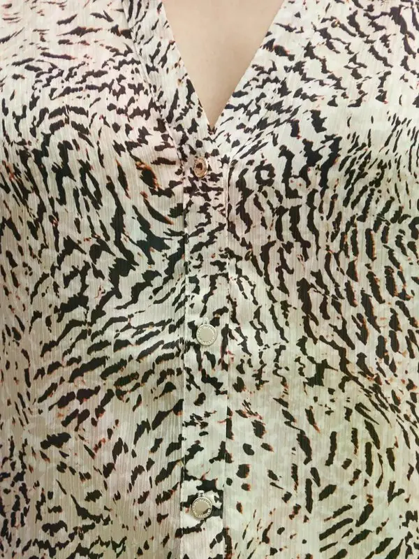 MORGAN Animal-print V-neck Blouse