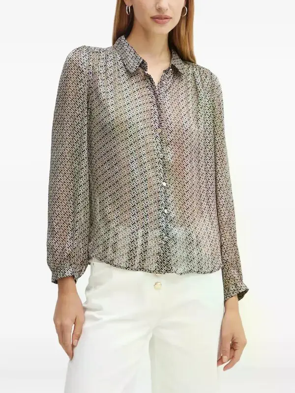 MORGAN Patterned Buttoned Shirt - Grey