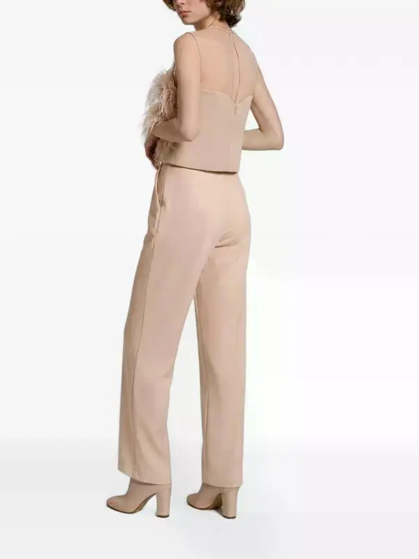 Alberta Ferretti Feather-detail Sheer-panel Top