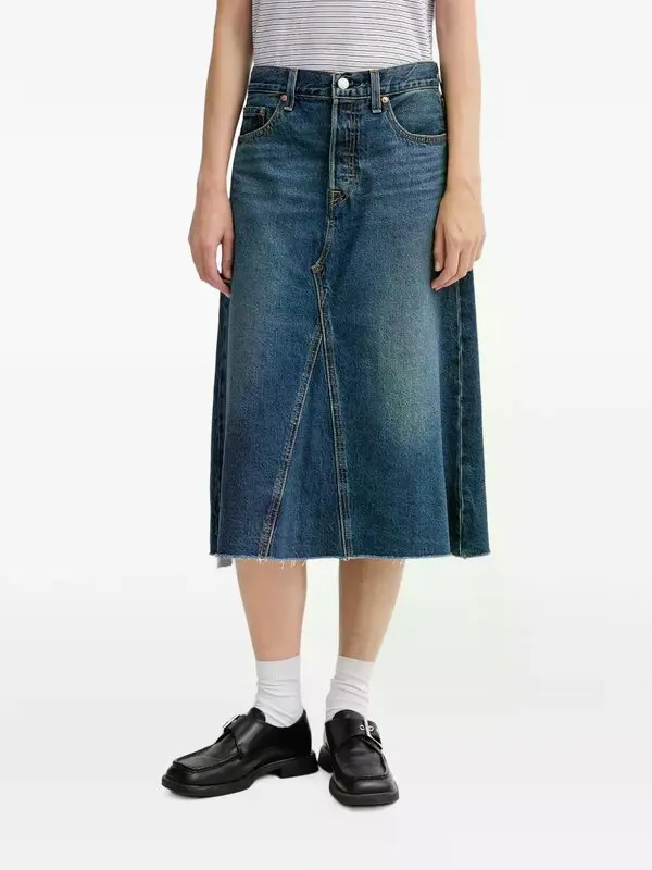 LEVI'S Frayed A-line Midi Skirt