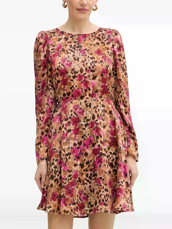 MORGAN Floral Long Sleeve Mini Dress