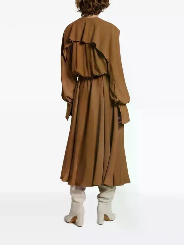 Alberta Ferretti Cape-collar Gathered Maxi Dress