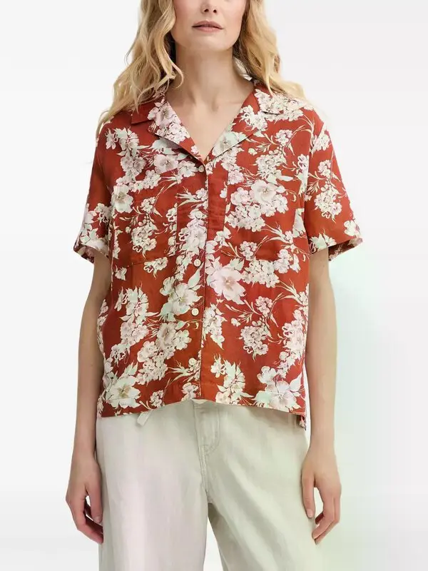 LEVI'S Floral-print Chest-pocket Shirt - Brown