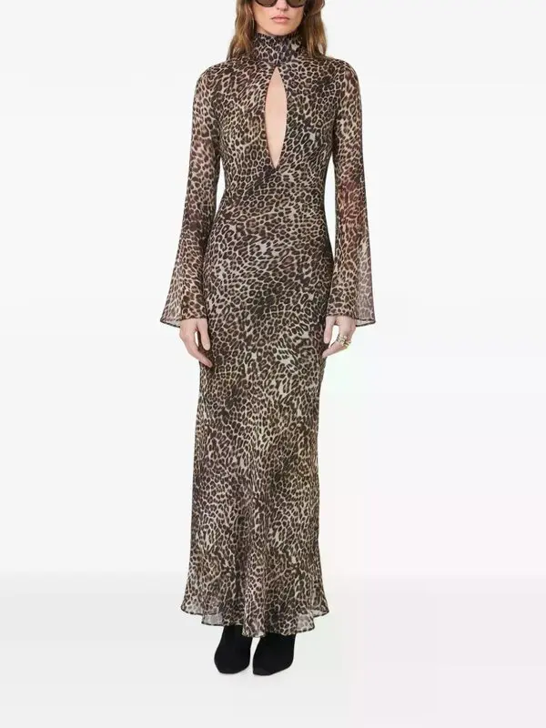 NICHOLAS Leopard-print Cut-out Dress