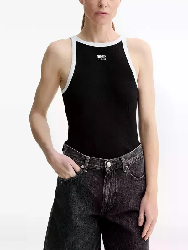 GESTUZ Embroidered-logo Tank Top - Black