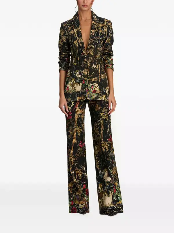 Alice + Olivia Breann Embroidered Blazer - Black