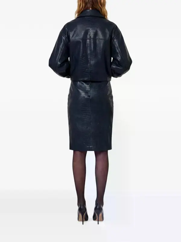 NICHOLAS Croc-effect Zip-up Jacket