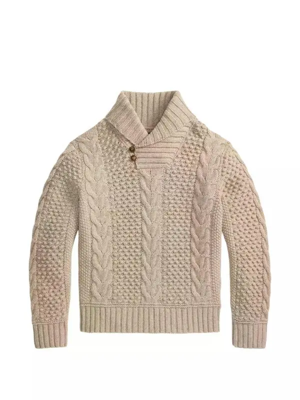 Ralph Lauren Cable-knit Shawl-collar Sweater