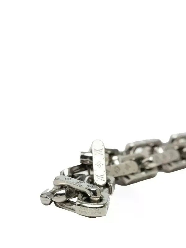 LOUIS VUITTON 2021 Stainless Steel Monogram Chain Necklace Costume Necklace