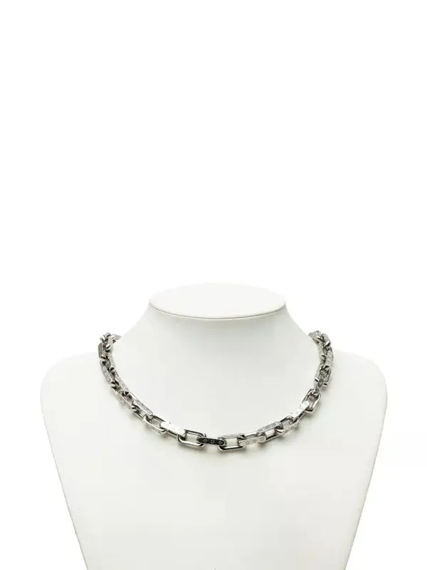 LOUIS VUITTON 2021 Stainless Steel Monogram Chain Necklace Costume Necklace