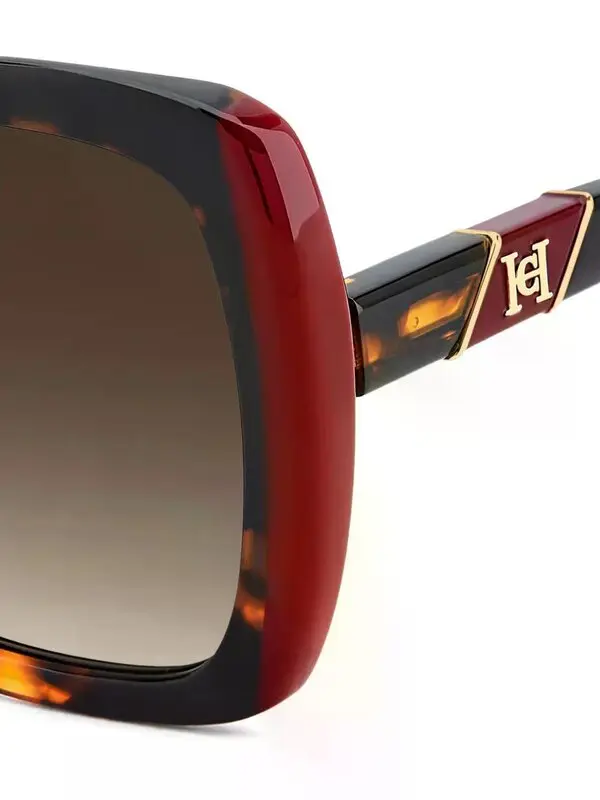 Carolina Herrera Tortoiseshell-effect Oversized-frame Sunglasses