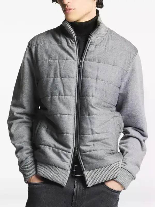FAY Quilted Ribbed-trim Jacket