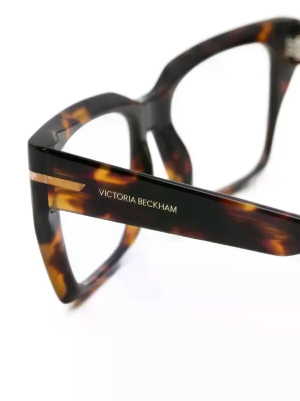 Victoria Beckham Tortoiseshell-effect Rectangle-frame Glasses