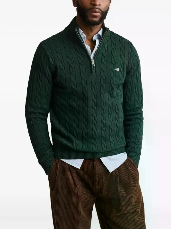 Gant Cable-knit Half-zip Sweater