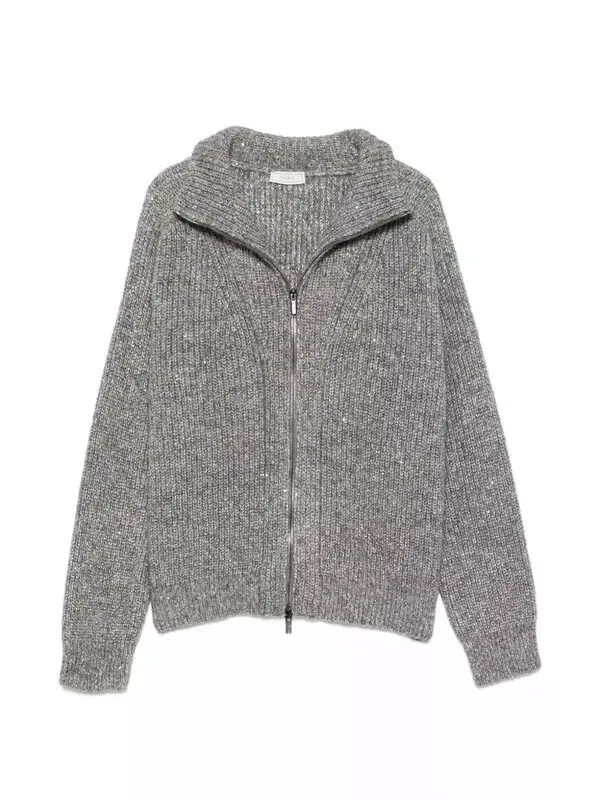 Peserico Sequin-embellished Ribbed Cardigan