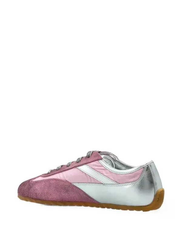 Alexander McQueen Boxe Metallic-leather Sneakers - Pink
