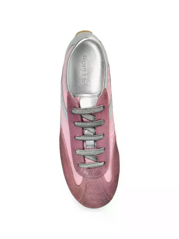 Alexander McQueen Boxe Metallic-leather Sneakers - Pink