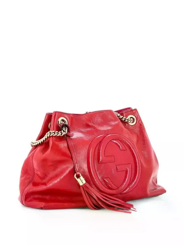 Gucci Soho Chain Strap Shoulder Bag Patent Medium Tote Bag