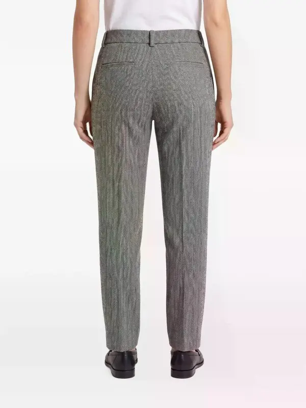 Brunello Cucinelli Herringbone-pattern Straight-leg Trousers