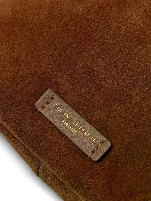 GIANNI CHIARINI Small Nora Suede Pouch Bag - Brown