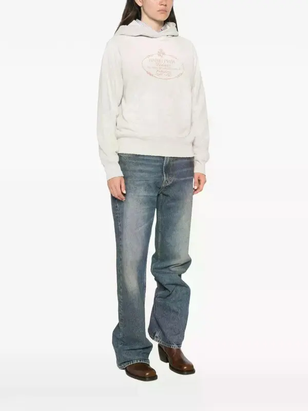 Prada Logo-print Hoodie - Grey
