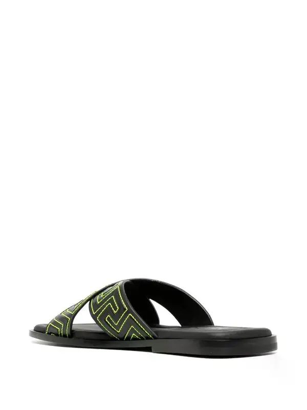 Versace Greca Leather Slides
