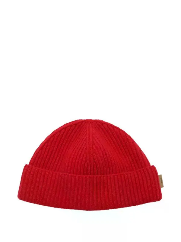 AMI Paris Sailor Ribbed-knit Beanie Hat - Red