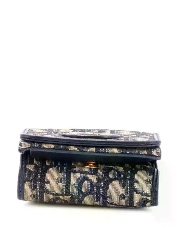 Dior 30 Montaigne Flap Wallet Oblique Canvas Compact Small Wallets