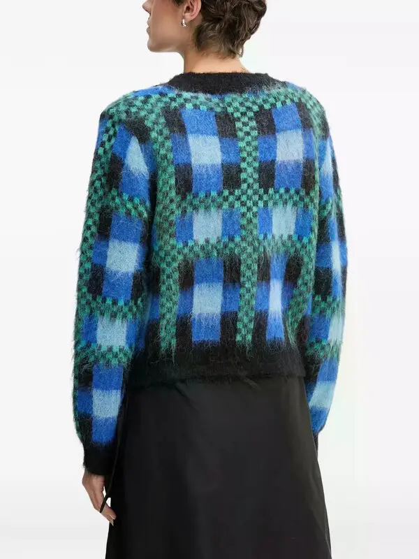 SANDRO FERRONE Check Buttoned Cardigan