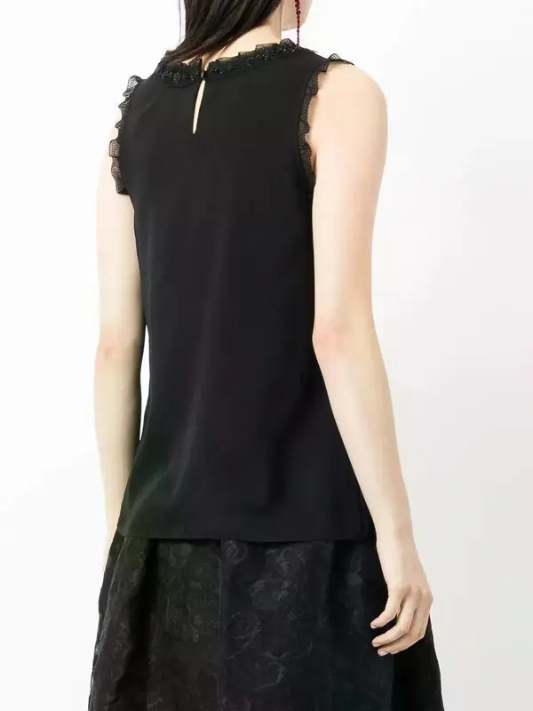 Shiatzy Chen Bead-embellished Silk Sleeveless Blouse