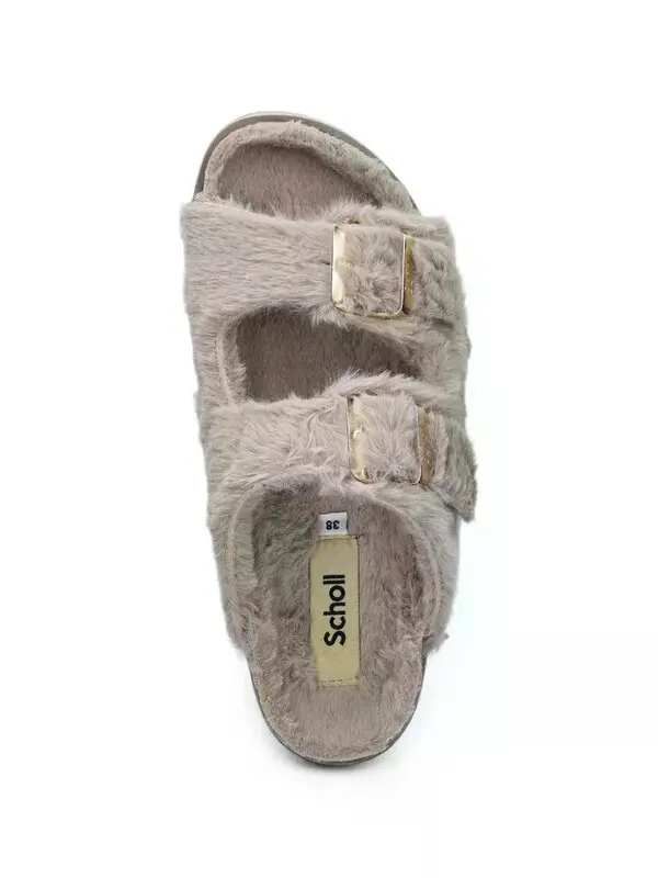 DR. SCHOLL'S SHOES Belle Buckle-fastening Faux-fur Slippers