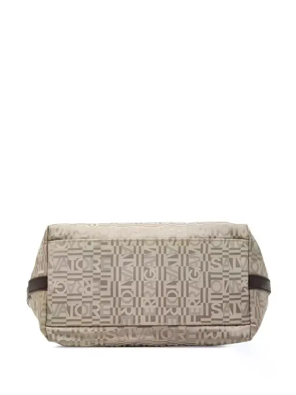 FERRAGAMO 2000-2010 Logo Canvas Gancini Tote Bag