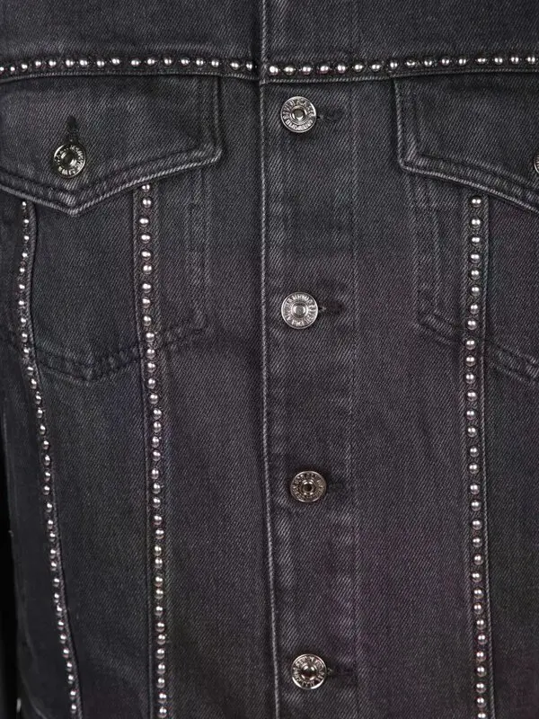7 For All Mankind Adi Trucker Stud-embellished Denim Jacket