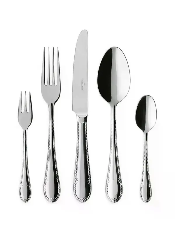 VILLEROY & BOCH Mademoiselle Beaded Floral-embossed Cutlery Set - Silver
