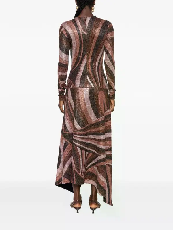 Emilio Pucci Marmo-print Handkerchief-hem Asymmetric Dress