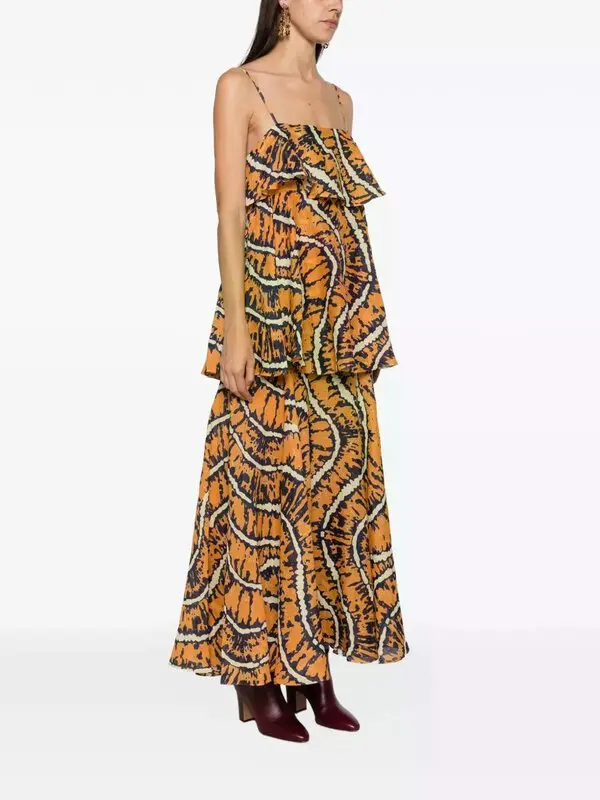 ALEMAIS Ripple Ruffled Tiered Maxi Dress