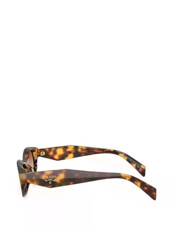 Prada Tortoiseshell-effect Oval-frame Sunglasses