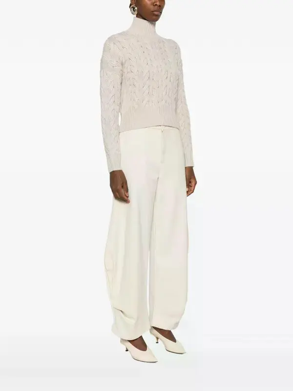 Max Mara Cosmo Cable-knit High-neck Sweater