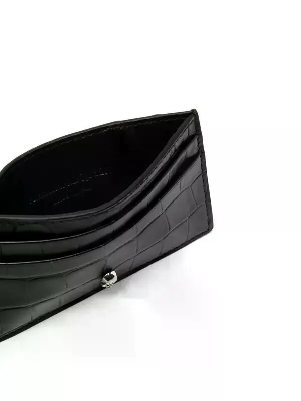 Alexander McQueen Crocodile-embossed Card Holder