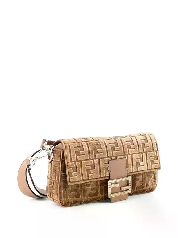 Fendi Baguette Nm Bag Zucca Velvet Jacquard Medium Shoulder Bag