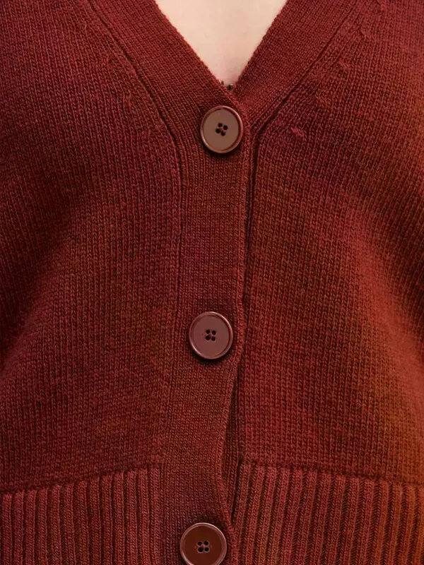 Sisley Ribbed-trim V-neck Cardigan