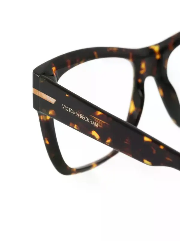 Victoria Beckham Tortoiseshell-effect Rectangle-frame Glasses