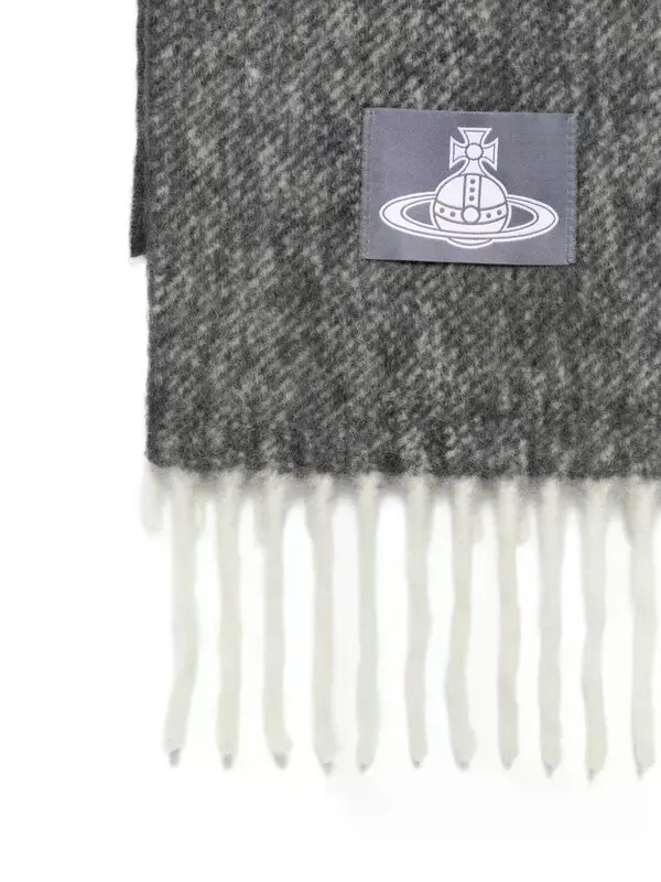 VIVIENNE WESTWOOD Orb-patch Fringed Scarf
