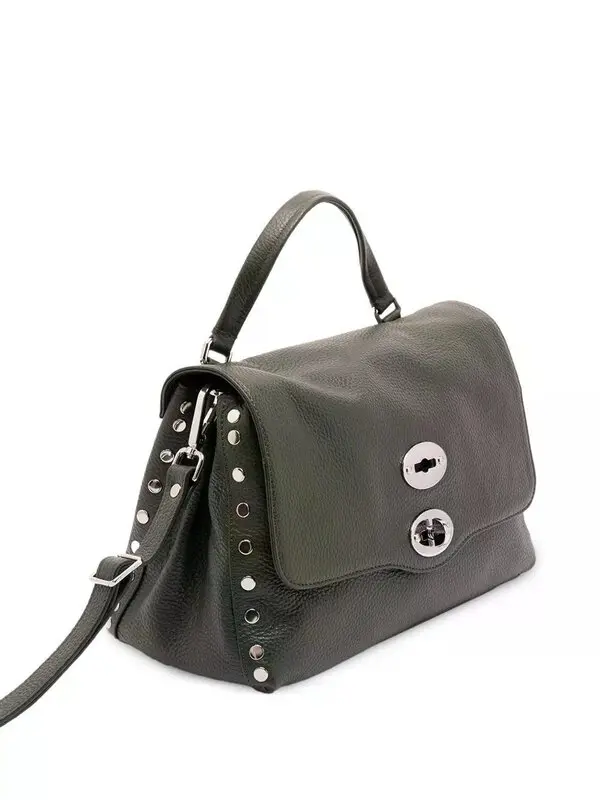 ZANELLATO Small Postina® Daily Stud-embellished Calf Leather Shoulder Bag