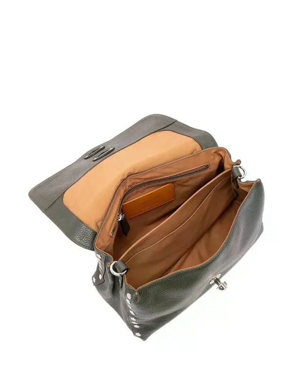 ZANELLATO Small Postina® Daily Stud-embellished Calf Leather Shoulder Bag